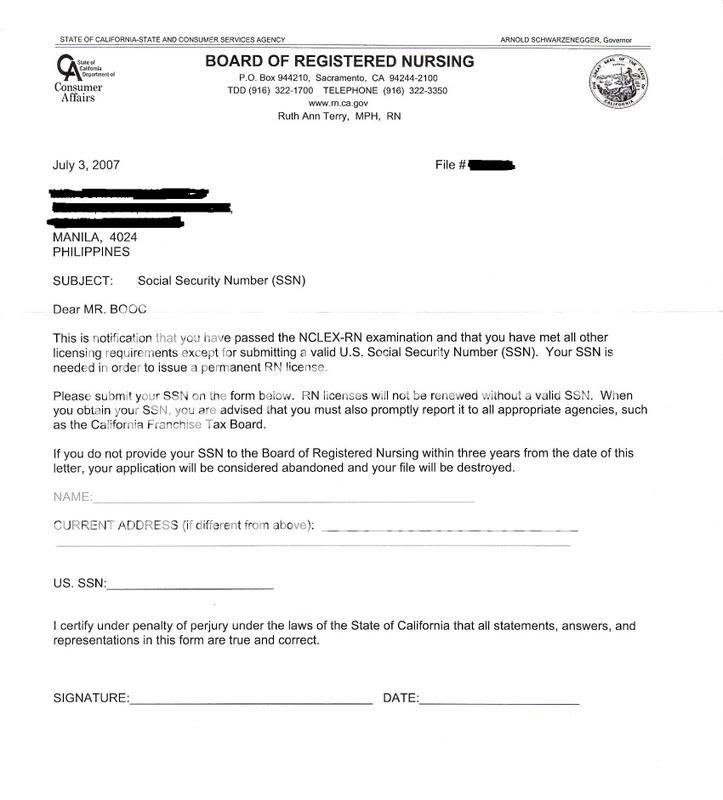 how the letter looks like when you passed philippine location | allnurses