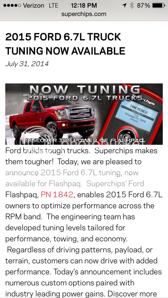 Superchips tuning available for 2015's! | Ford Powerstroke Diesel Forum