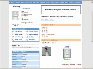 Add a Border to Profile | MySpace Codes